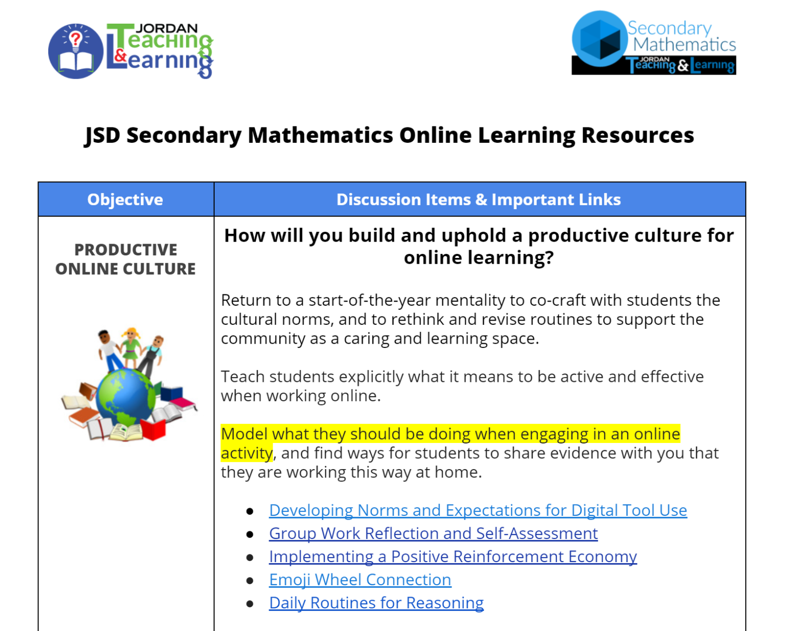 Secondary Mathematics – Jordan Teaching & Learning